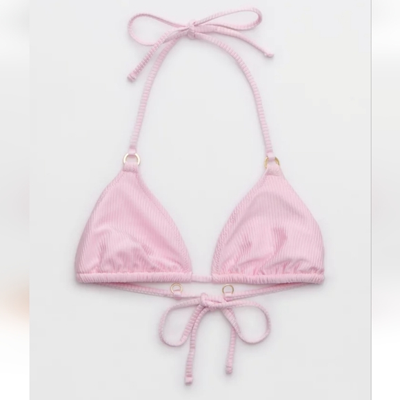 aerie | Swim | Nwt Aerie Shine Rib String Triangle Bikini Top | Poshmark